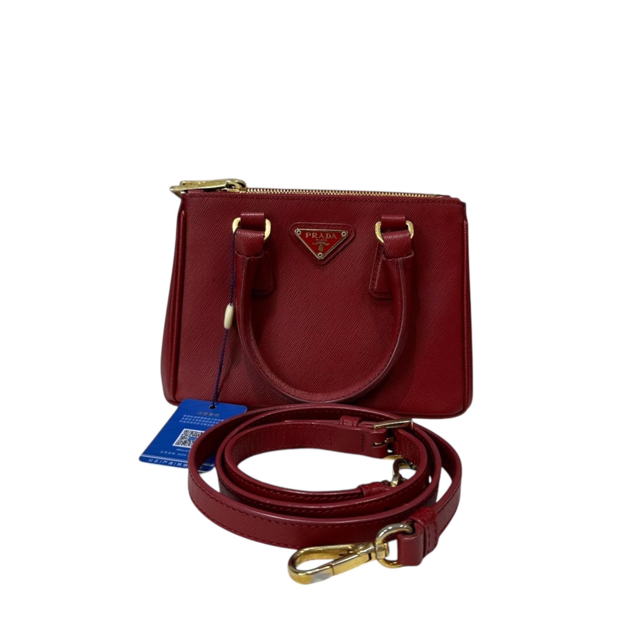 Prada Mini Galleria in Red, Luxury, Bags & Wallets on Carousell