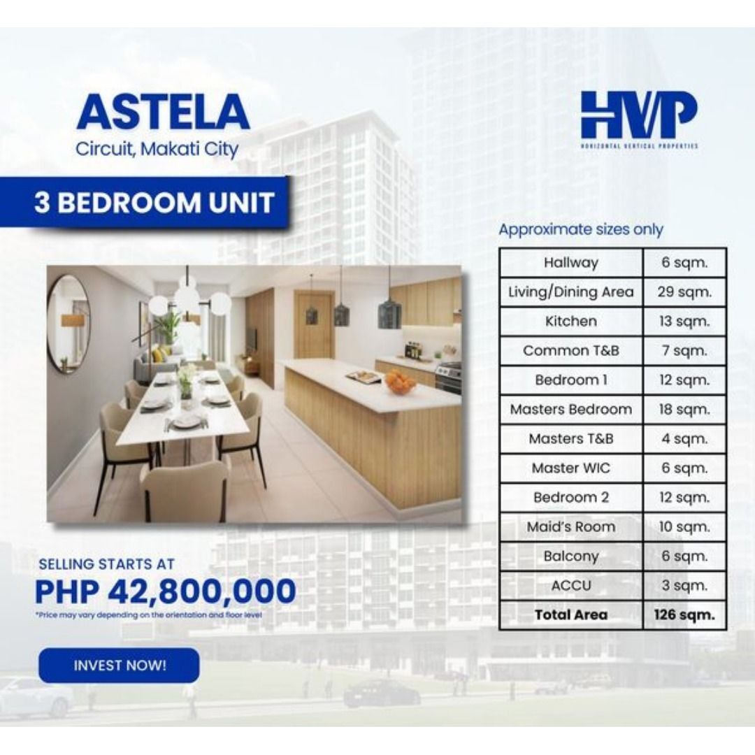 PRE-SELLING: Astela - 3 Bedroom Unit in Circuit Makati, Property, For ...