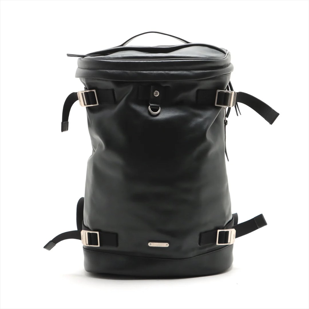 Saint Laurent Paris Rivington Canvas x Leather Backpack/Rucksack Black ...