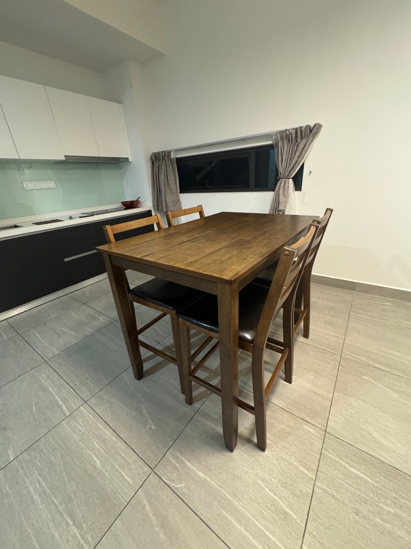 SSF Home Bar Dining Table with 4x Chairs, Furniture & Home Living ...