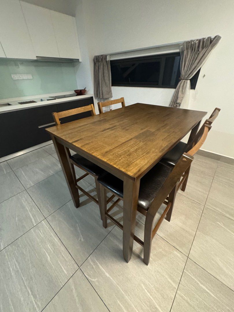 SSF Home Bar Dining Table with 4x Chairs, Furniture & Home Living ...