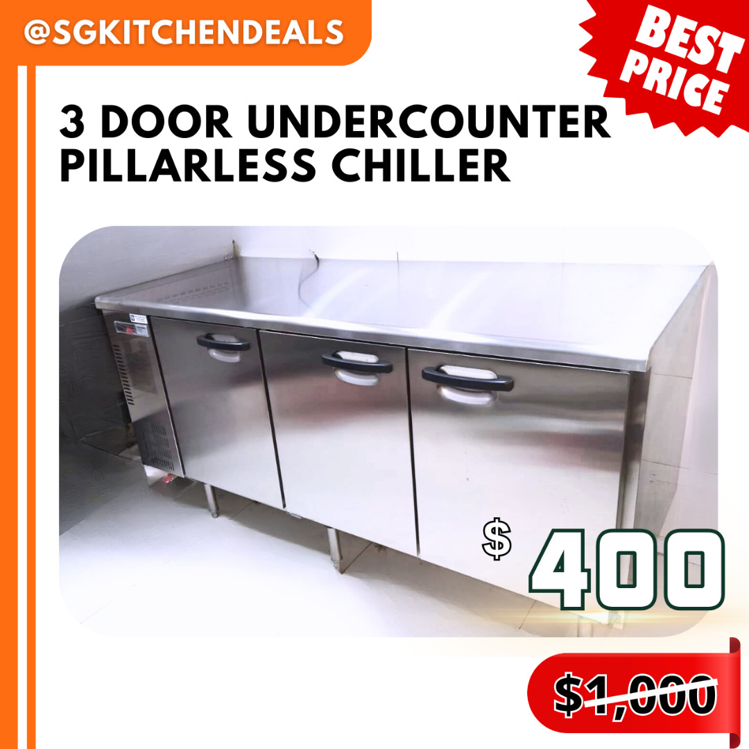 Undercounter Pillarless Chiller (3 Door), TV & Home Appliances, Kitchen ...