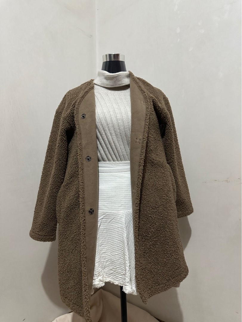 Uniqlo Teddy Bear Jacket Medium, Women's Fashion, Coats, Jackets and ...
