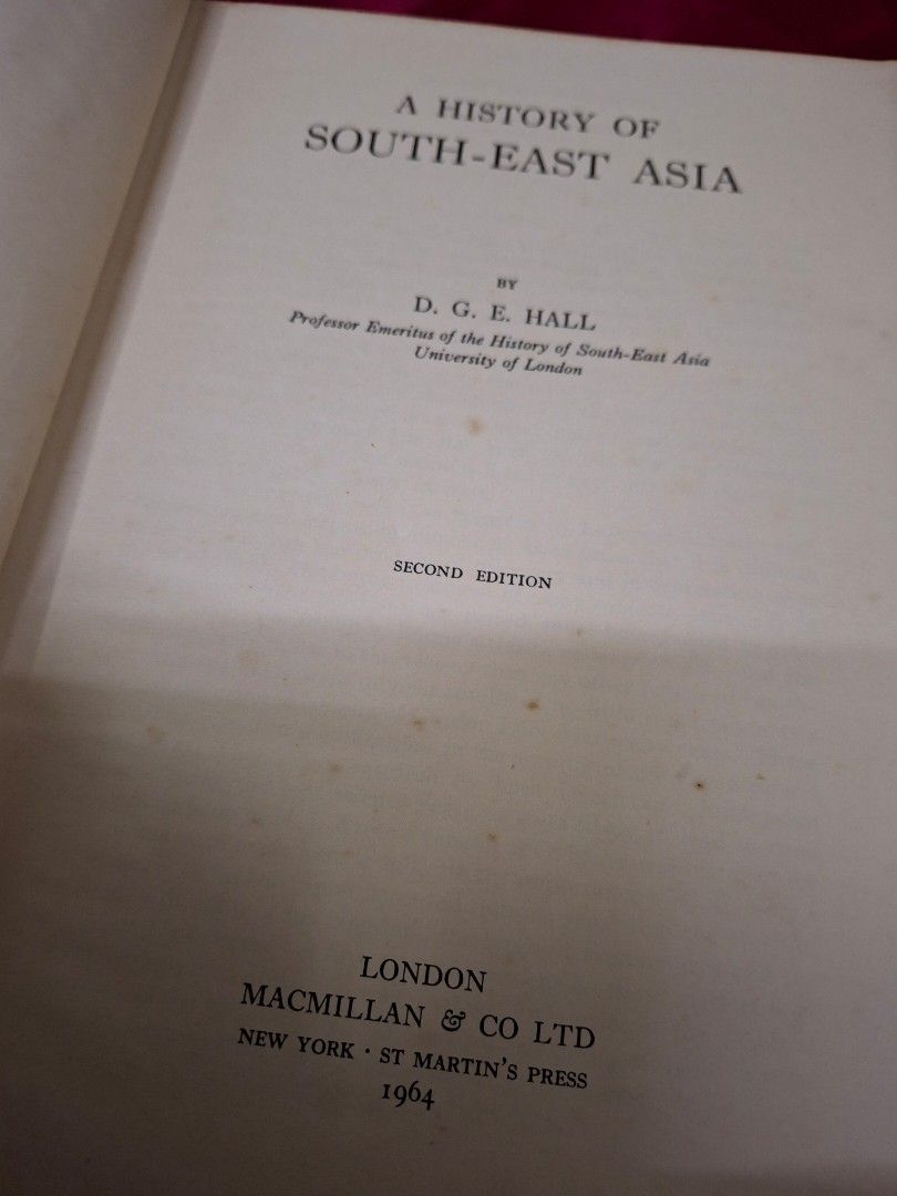 Vintage 1965 History of South East Asia by D G E HALL - 2nd Edition ...