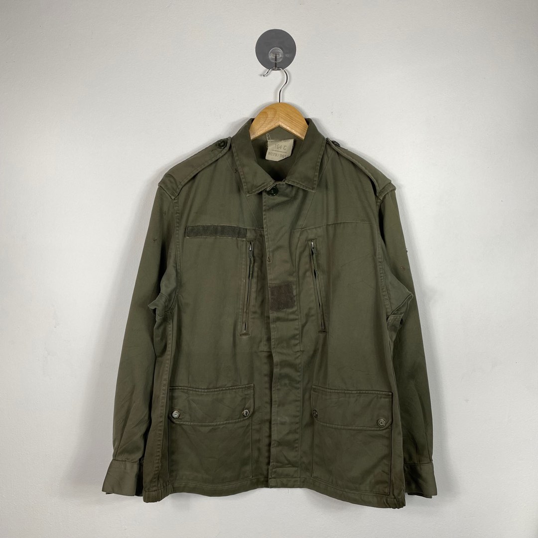 Vintage Army Military Button Up Jacket, Men's Fashion, Tops & Sets ...