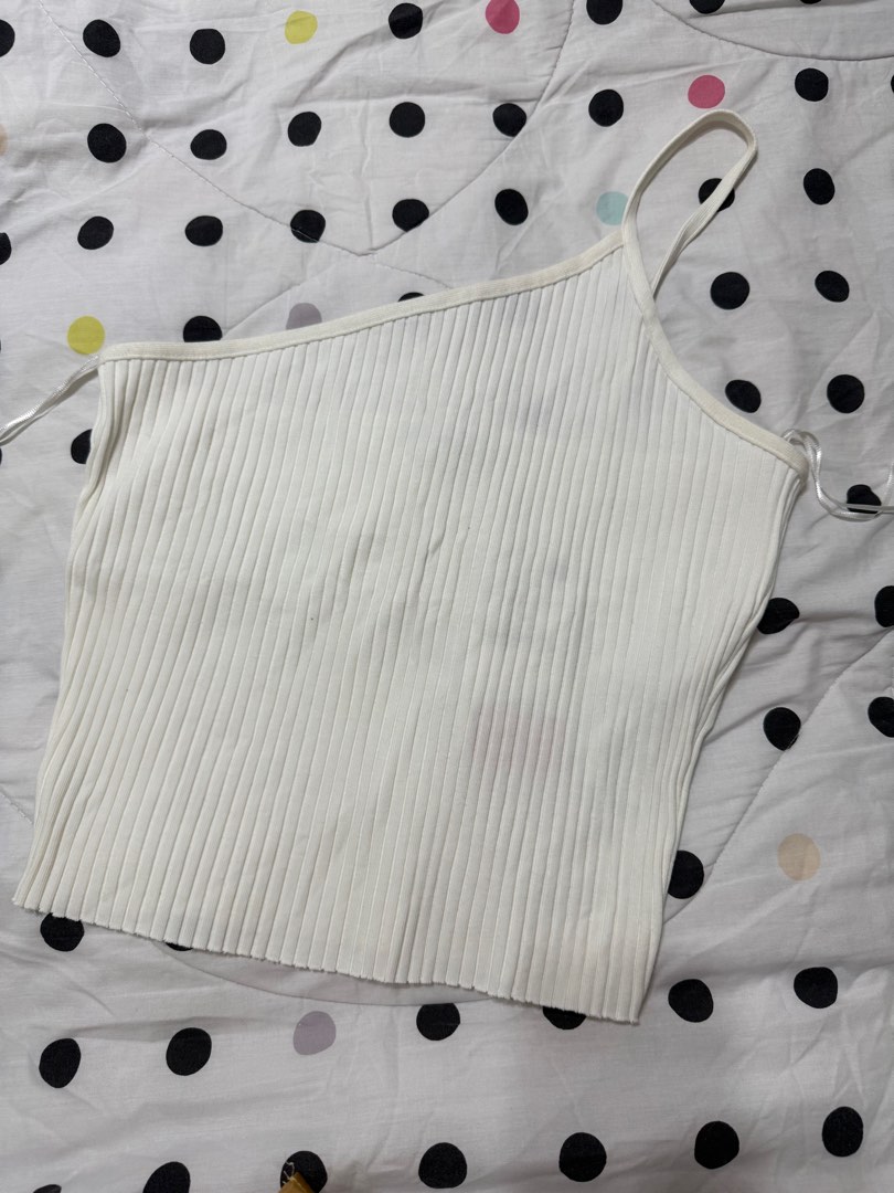 Zara One Shoulder Top in White, Women's Fashion, Tops, Sleeveless on ...