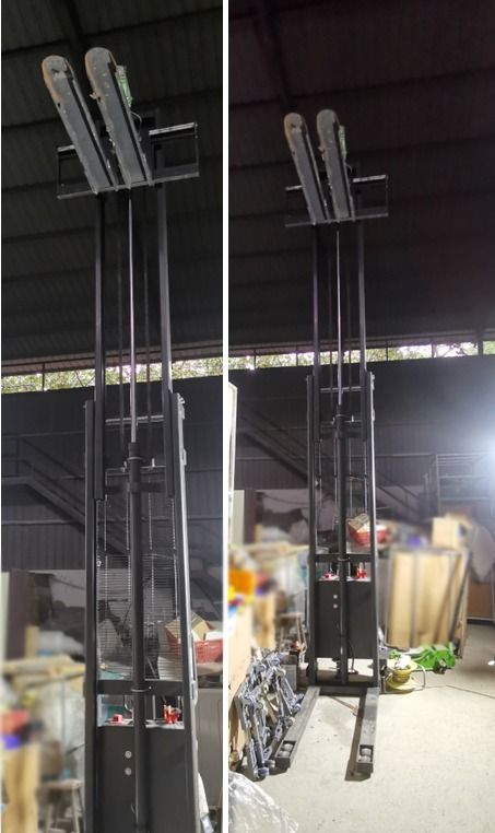 2 Ton 4.5 Meter Semi Auto Electric Stacker Manual Straddle Jack Lifter ...