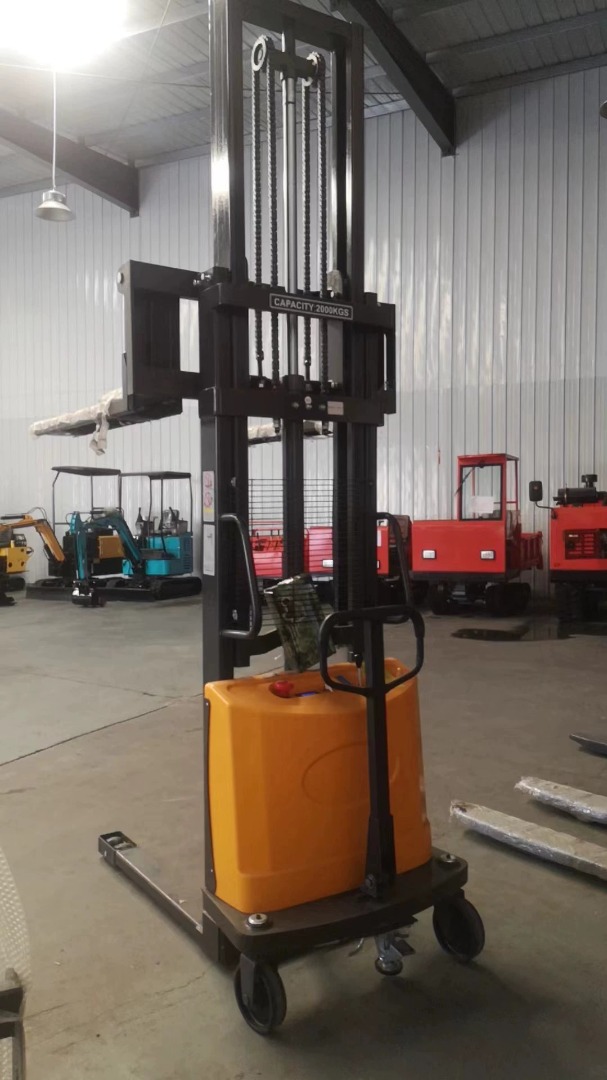2 Ton 4.5 Meter Semi Auto Electric Stacker Manual Straddle Jack Lifter ...