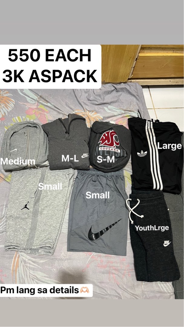 550 EACH AS PACK 3k, Men's Fashion, Activewear on Carousell