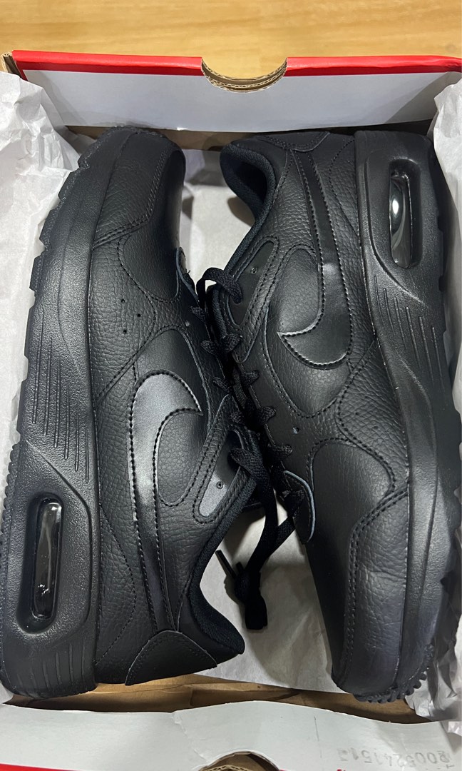 Authentic Nike Air Max Leather Triple Black Comfort Insole, Men's ...