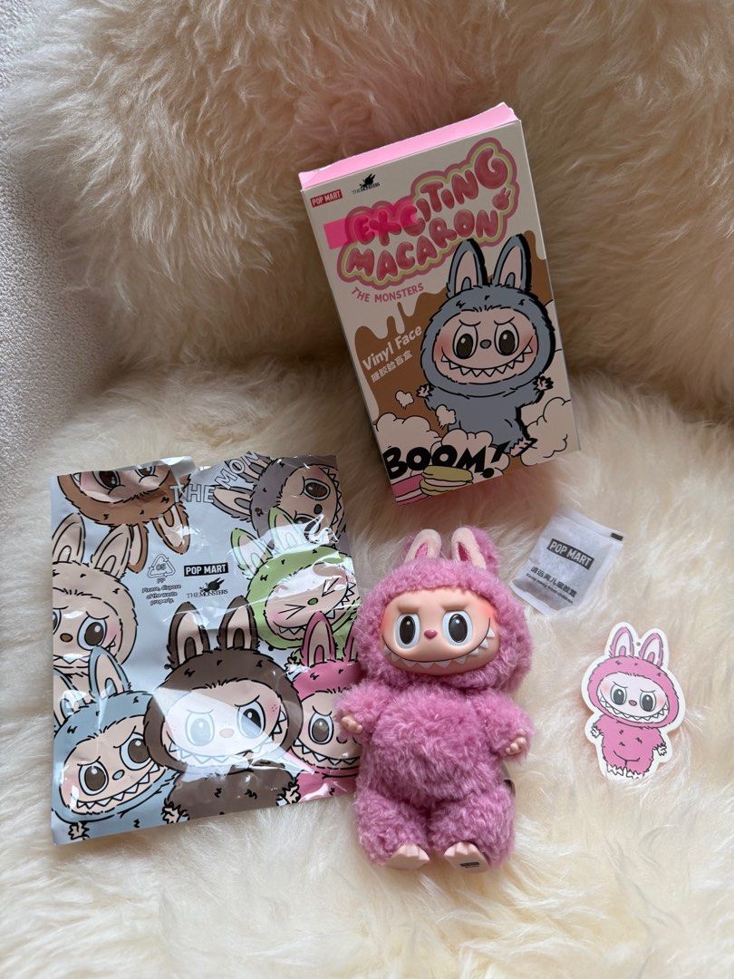 Authentic Pop mart the monster Lychee berry pink colour, Hobbies & Toys ...
