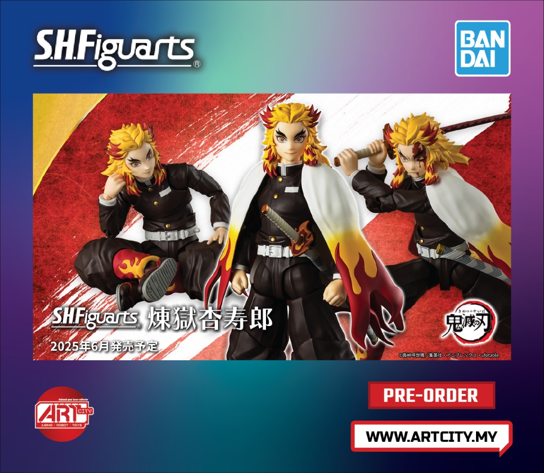 Bandai S.H.Figuarts SHF Kyojuro Rengoku - Demon Slayer, Hobbies & Toys ...
