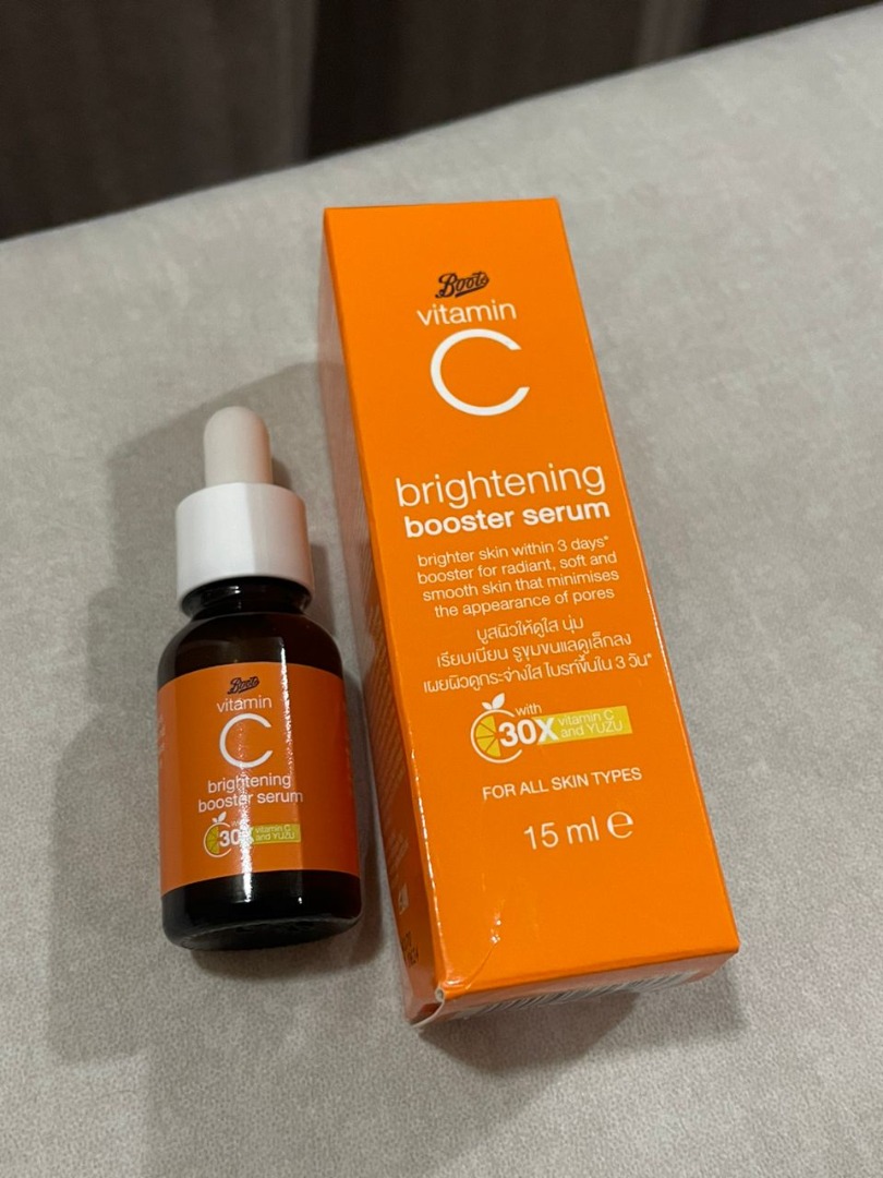 BOOTS Vit C Brightening Booster Serum, Beauty & Personal Care, Face ...