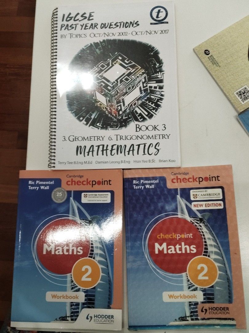 Cambridge checkpoint maths Workbook and IGCSE past year questions ...