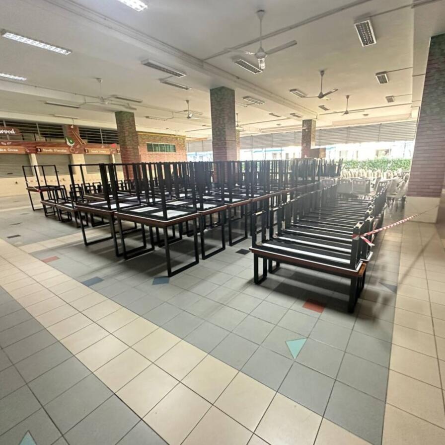 Dining table Benches, canteen, coffee shop, food court, dining set ...