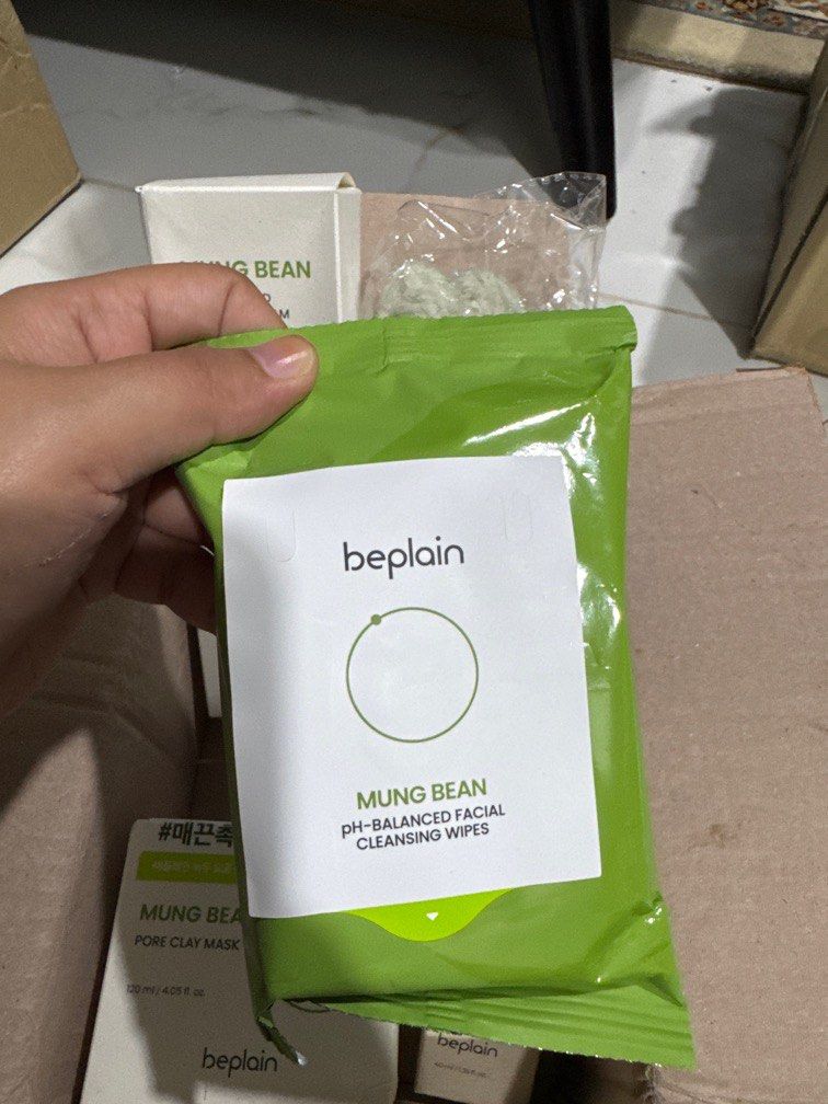 FULL SET MUNG BEAN SKINCARE (with free gift headband), Beauty ...