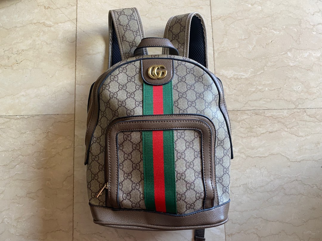 GUCCI Ophidia GG Small back Backpack rucksack PVC Coated Canvas Beige ...