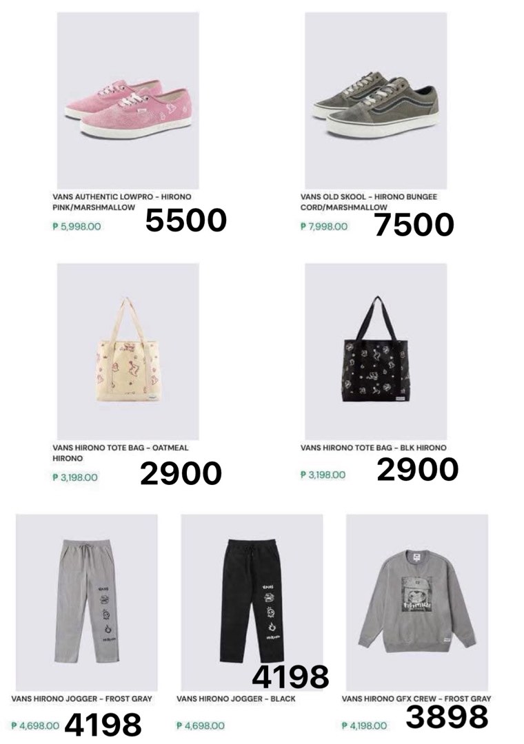 Hirono Vans Collab Merch, Women's Fashion, Activewear on Carousell
