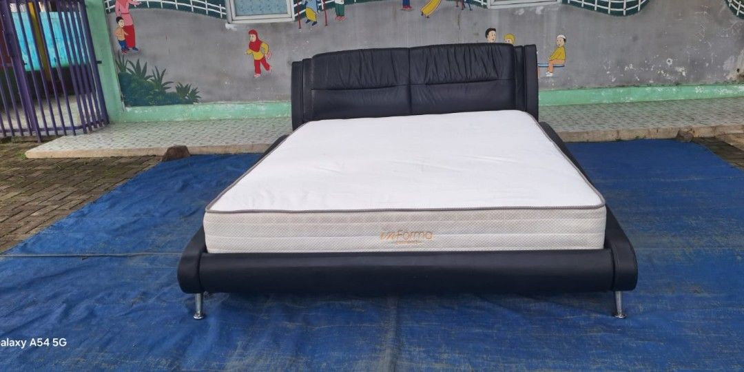 Informa Divan Tempat Tidur Bed Frame Kulit Asli Set Kasur Uk.160 ...