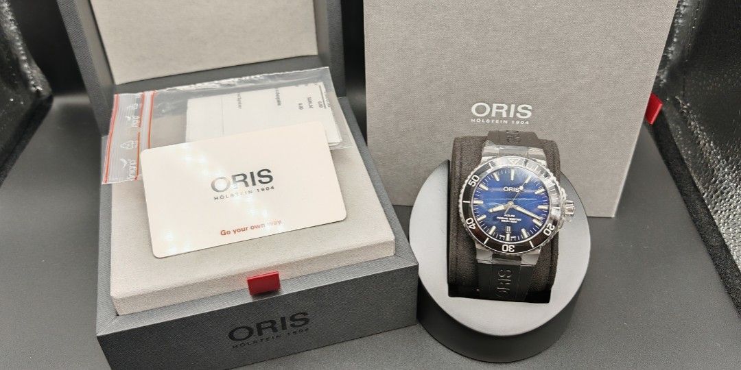 Johan ORIS Diver Aquis Date 7730 Blue Ceramic Bezel Automatic Men Watch, Luxury, Watches on ...