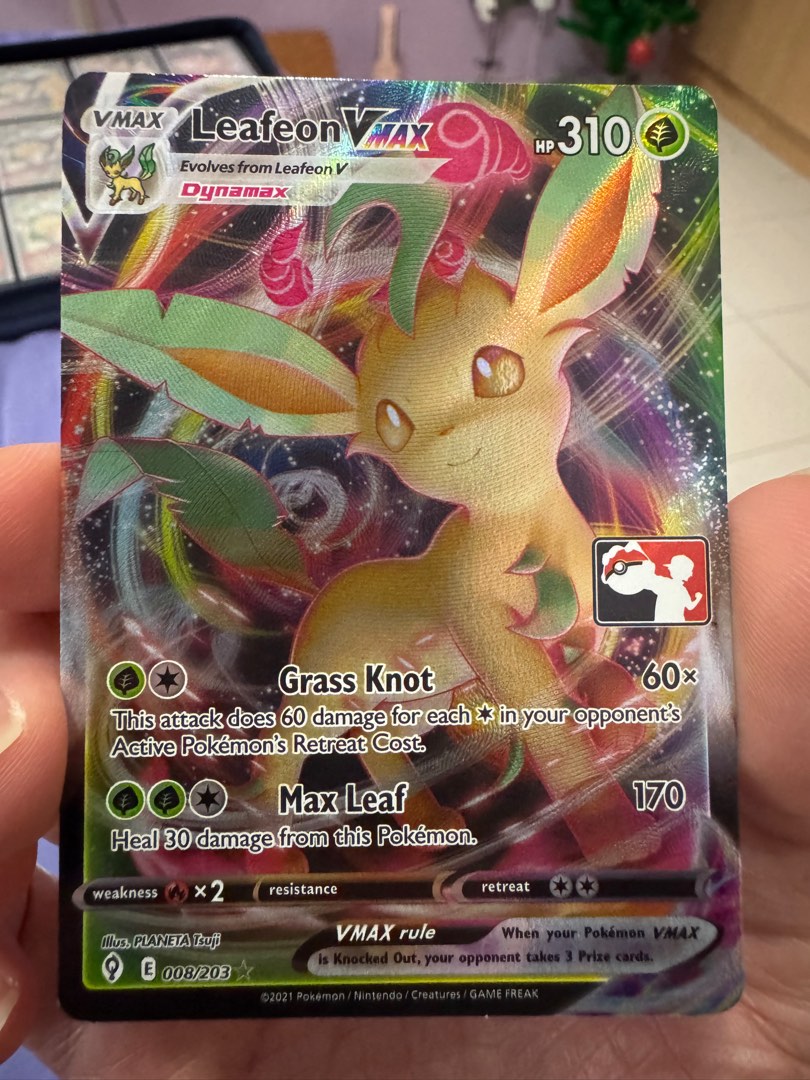 Leafeon Vmax 008/203 (Prize Pack), Hobbies & Toys, Toys & Games on ...