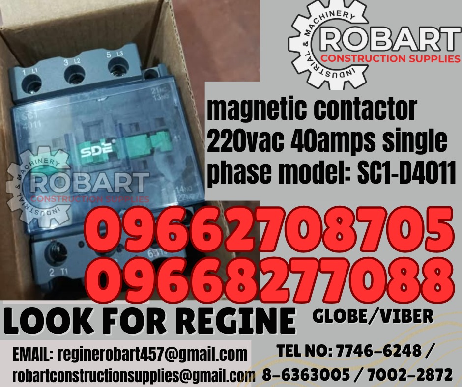 magnetic contactor 220vac 40amps single phase model: SC1-D4011 ...