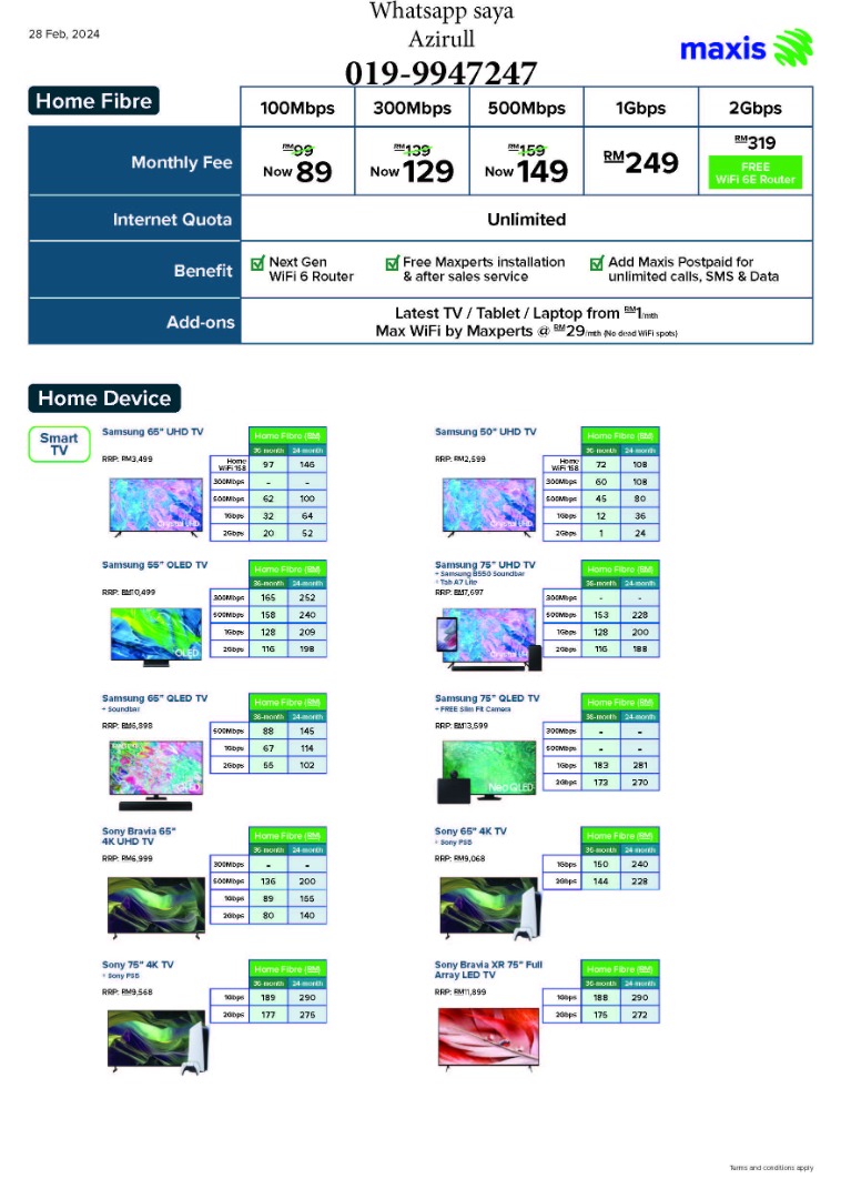 Maxis Broadband Fibre, Computers & Tech, Office & Business Technology ...