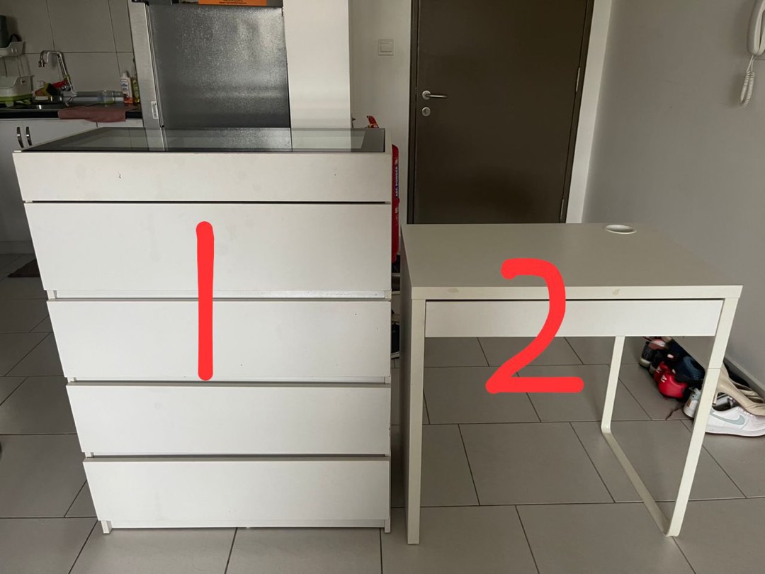 Meja komputer, kabinet laci. Computer table, drawer cabinet, Furniture ...