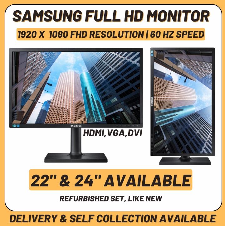 Monitor samsung fhd monitor 60hz 24inch 1920x1080 monitor screen HDMI ...