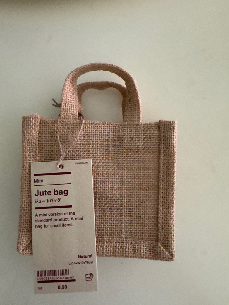 Muji Jute Bag (mini), Women's Fashion, Bags & Wallets, Tote Bags on ...