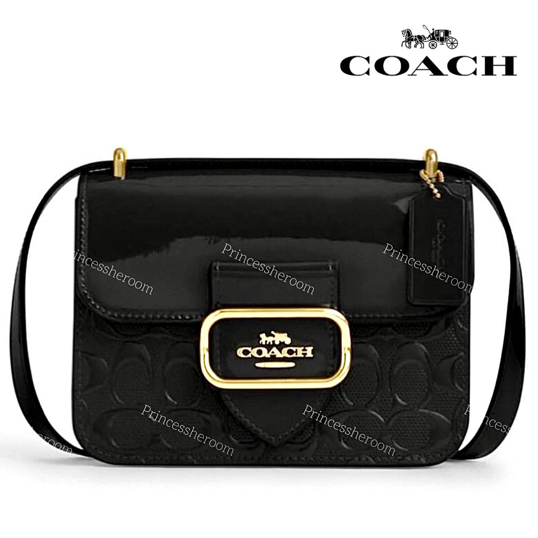 New Coach Original Black Morgan Square Crossbody Bag in Embossed ...