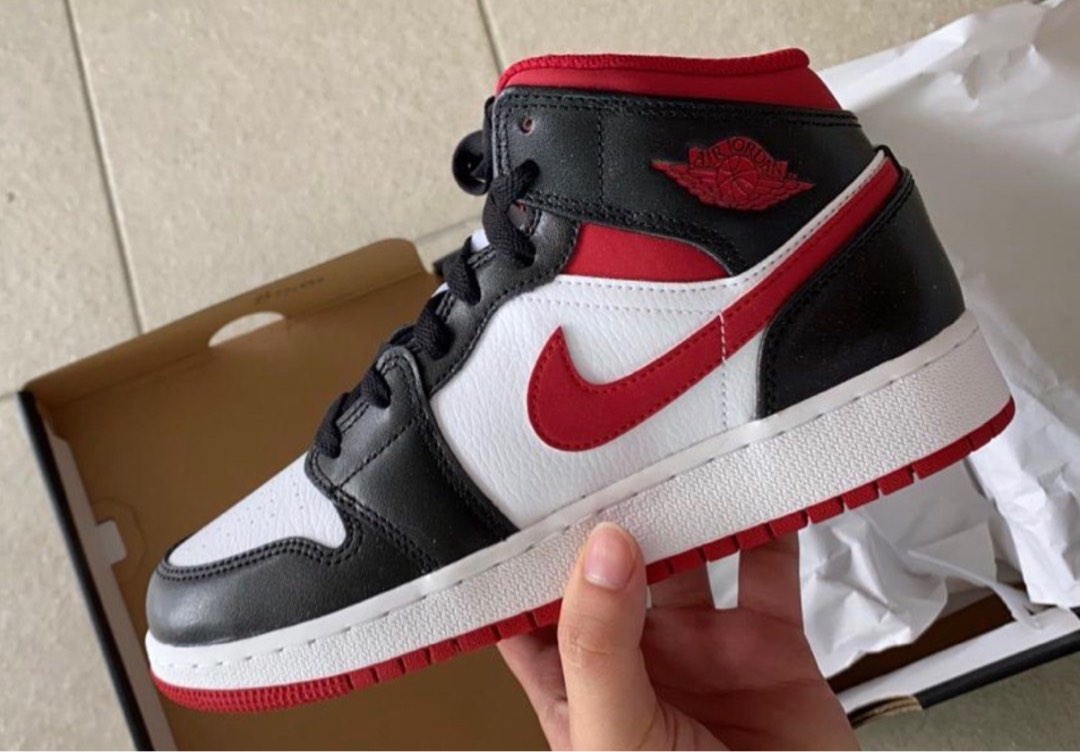 Nike Air Jordan Mid Red, Women's Fashion, Footwear, Sneakers on Carousell