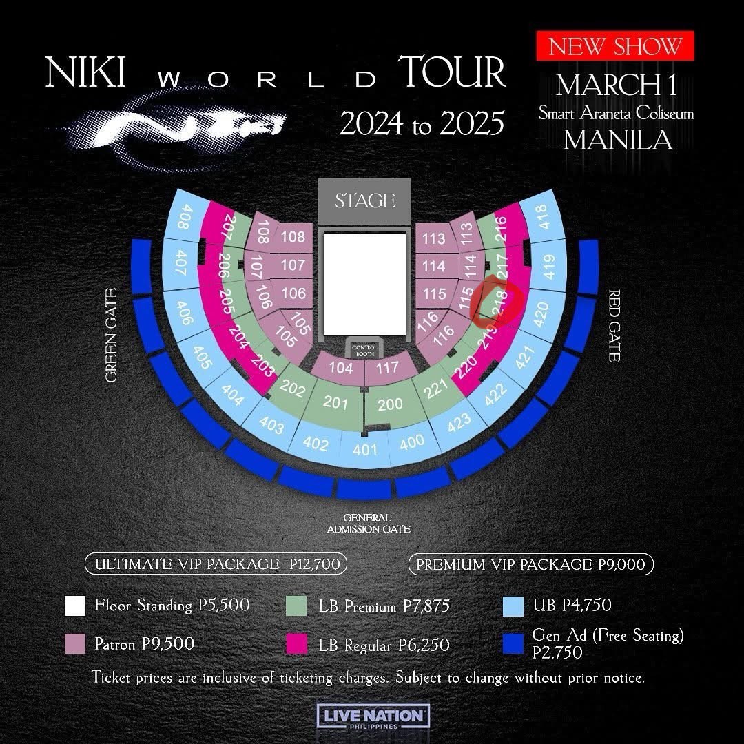 NIKI: Buzz World Tour in Manila - 2 Lower Box (LB) Premium, Tickets ...