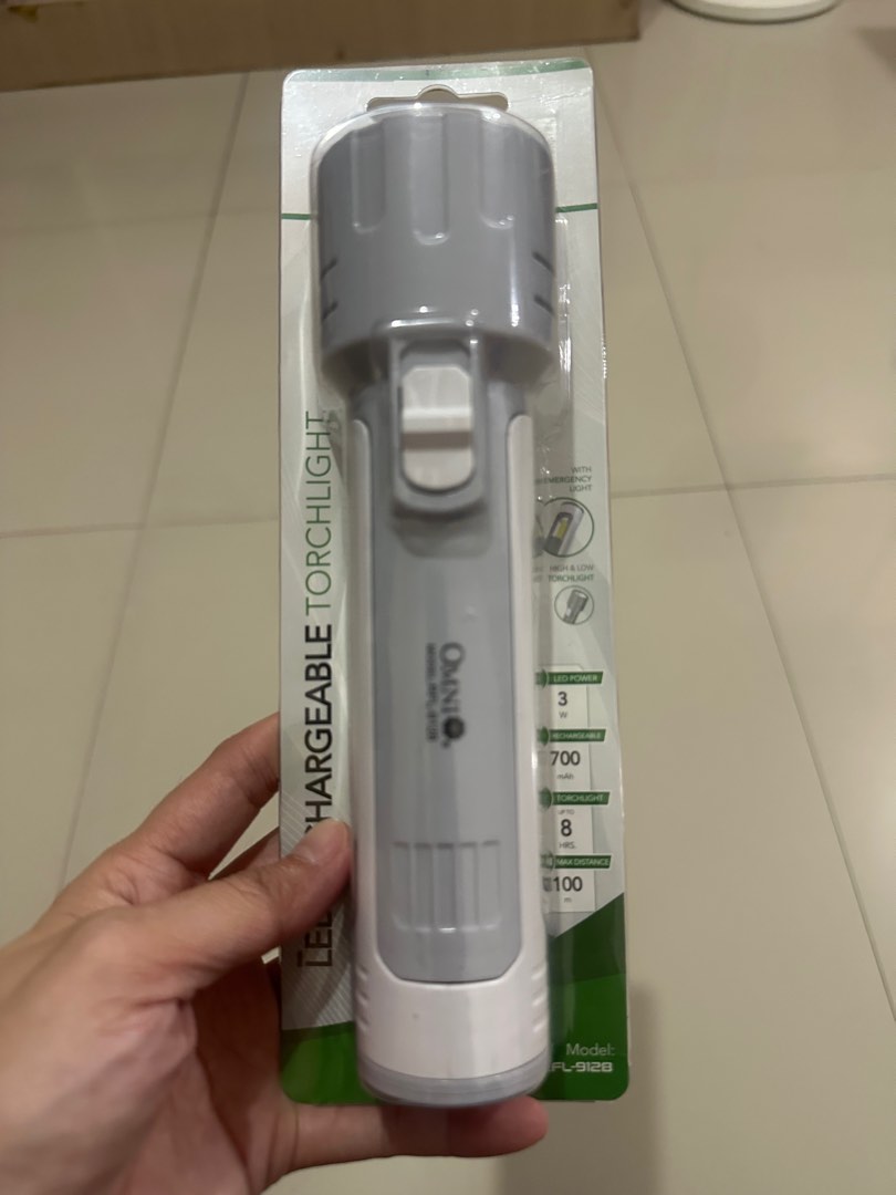 Omni Rechargeable Torchlight Flashlight, Furniture & Home Living, Home ...