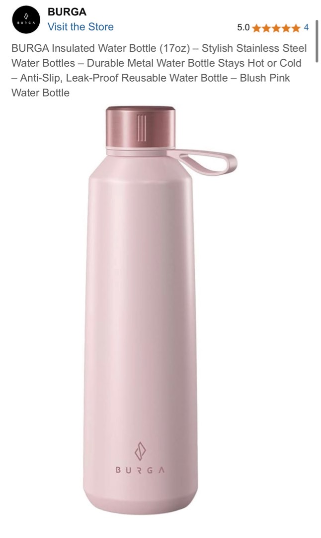 Pink cute Burga water bottle / tumbler, Furniture & Home Living ...