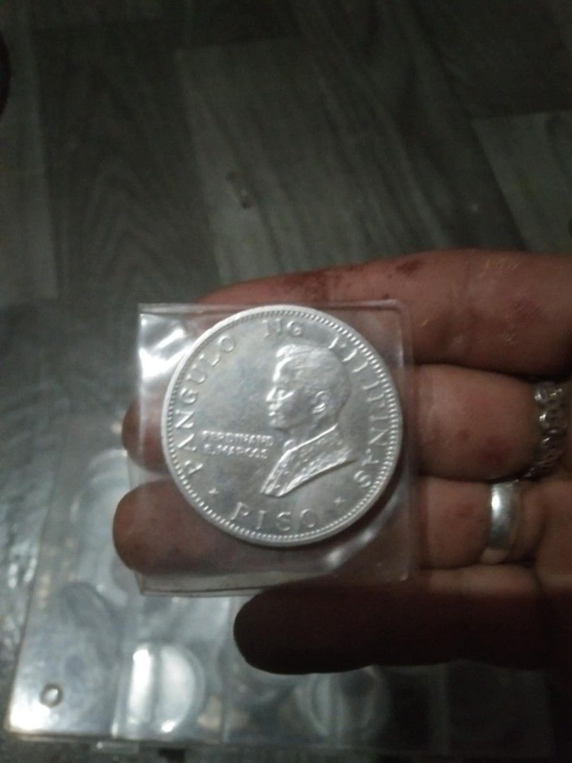 RARE Old Silver Piso Coin. 1970 Philippines Ferdinand Marcos and Pope ...