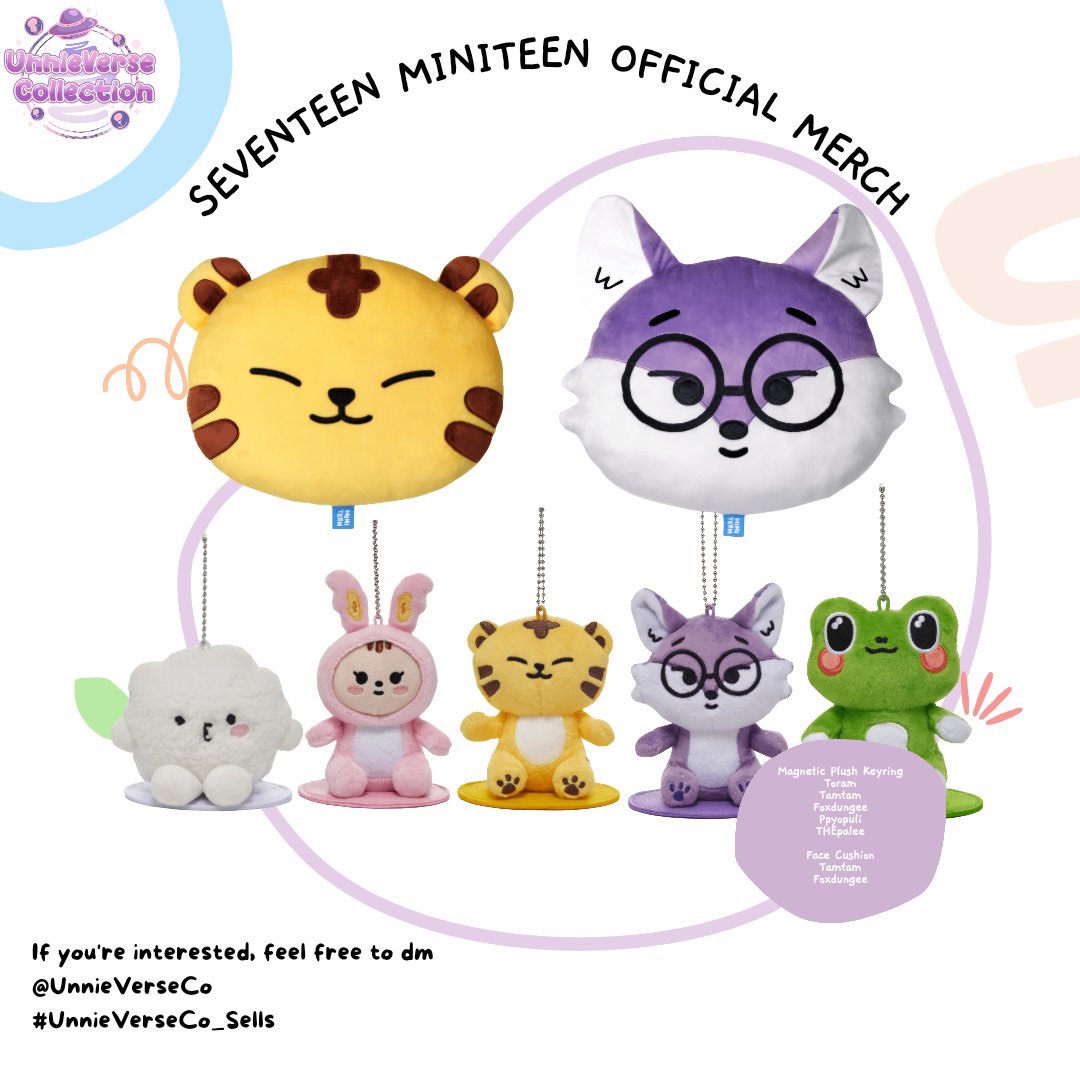 SEVENTEEN MINITEEN Official Merch - MAGNET PLUSH KEYRING & FACE CUSHION ...