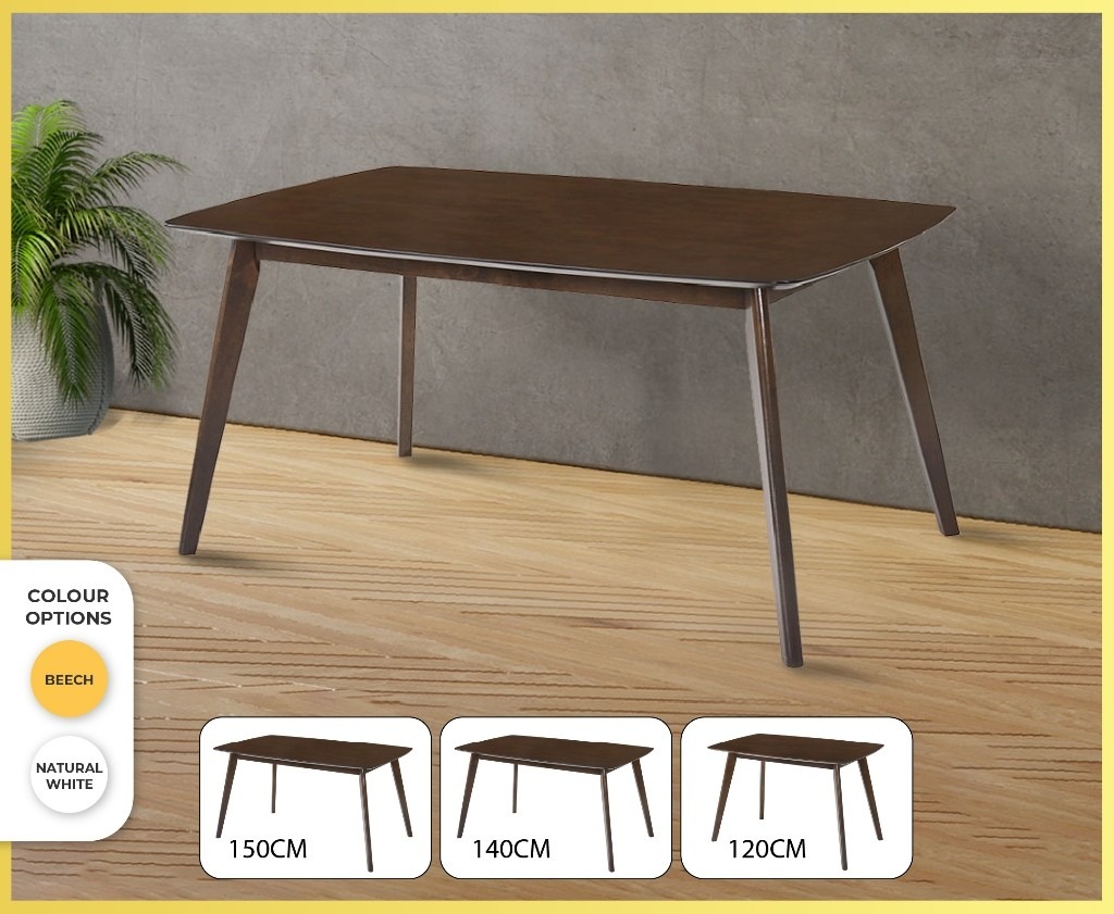 Solid Wood Dining Table 120/140/150/180cm / Walnut / Wooden Dinner ...