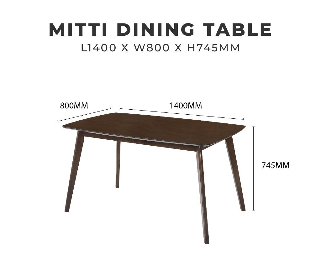 Solid Wood Dining Table 120/140/150/180cm / Walnut / Wooden Dinner ...