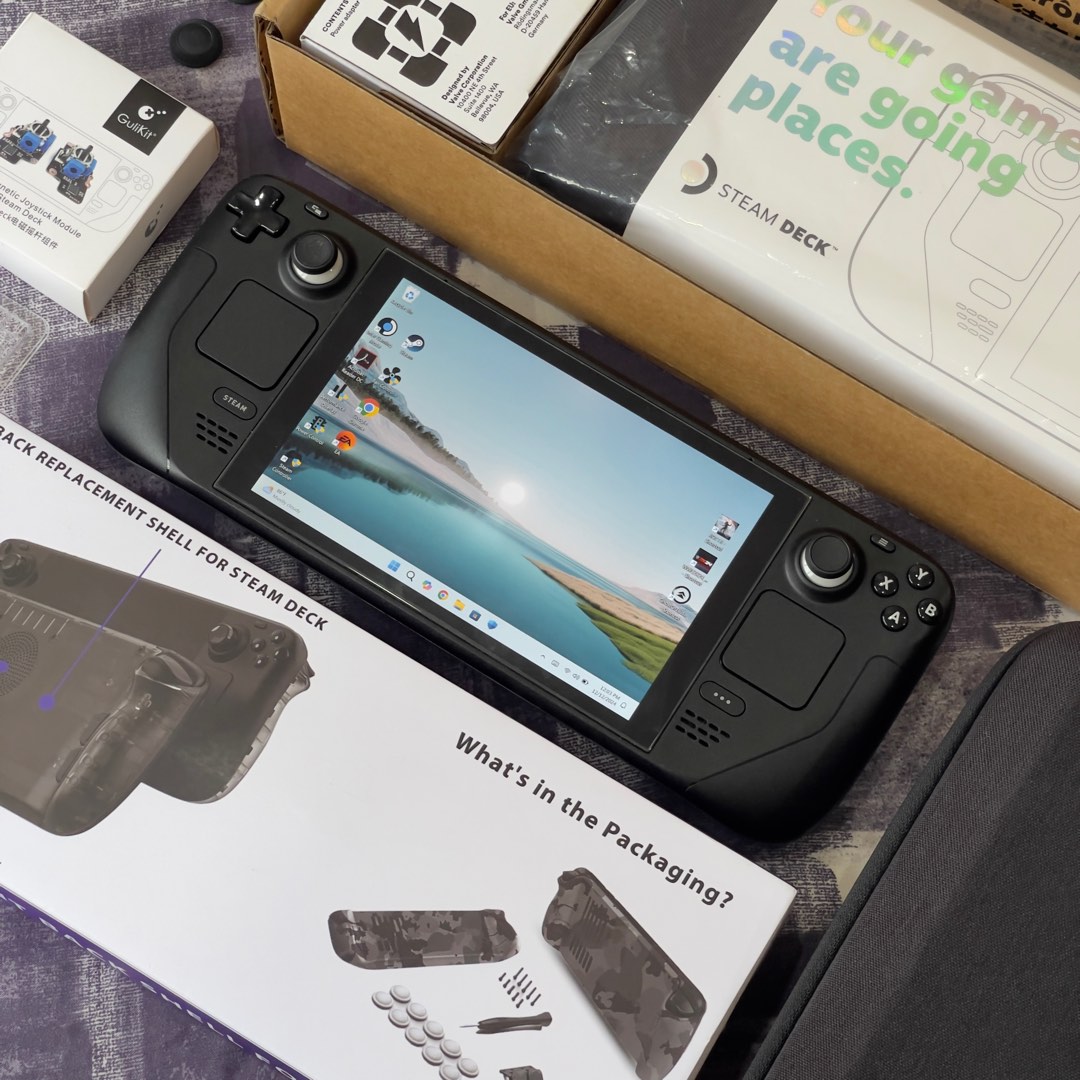 Steamdeck LCD 512GB *Windows (Transparent Backcase + Gulikit Joystick ...
