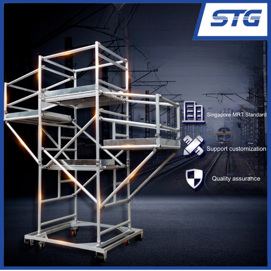 STG Aluminium Mobile Tower Scaffold for Singapore MRT Track Tunnel use ...