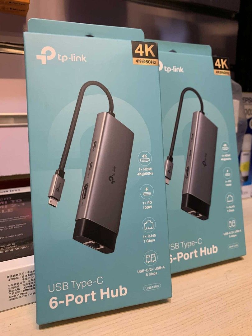 TP-Link UH6120C Type- C 6-Port Hub 4K HDMI PD RJ45 USB-A USB-C ...