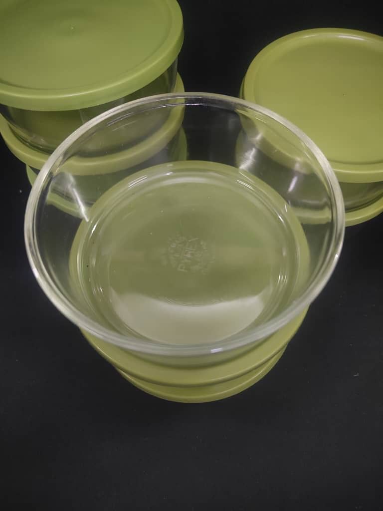 Vintage 8pcs 414B 14oz Pyrex Clear Glass Ovenware Bowl with Avocado ...