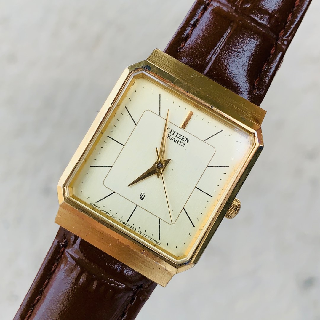 Vintage Citizen CQ Tank Watch, Men's Fashion, Watches & Accessories ...