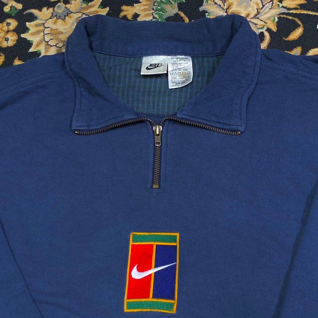 Vintage Nike Court Half Zipper / Halfzip / Half Zipper / SVG / Jersey, Men's Fashion, Tops ...