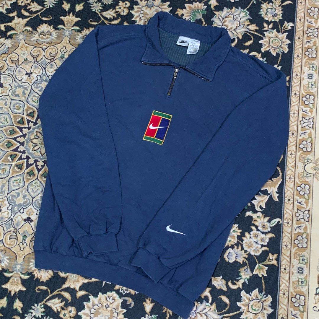Vintage Nike Court Half Zipper / Halfzip / Half Zipper / SVG / Jersey, Men's Fashion, Tops ...