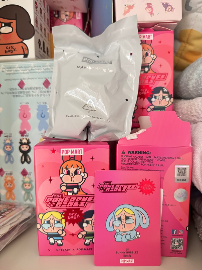 Popmart Crybaby PPG Bunny Bubbles, Toys & Collectibles, Mainan di Carousell