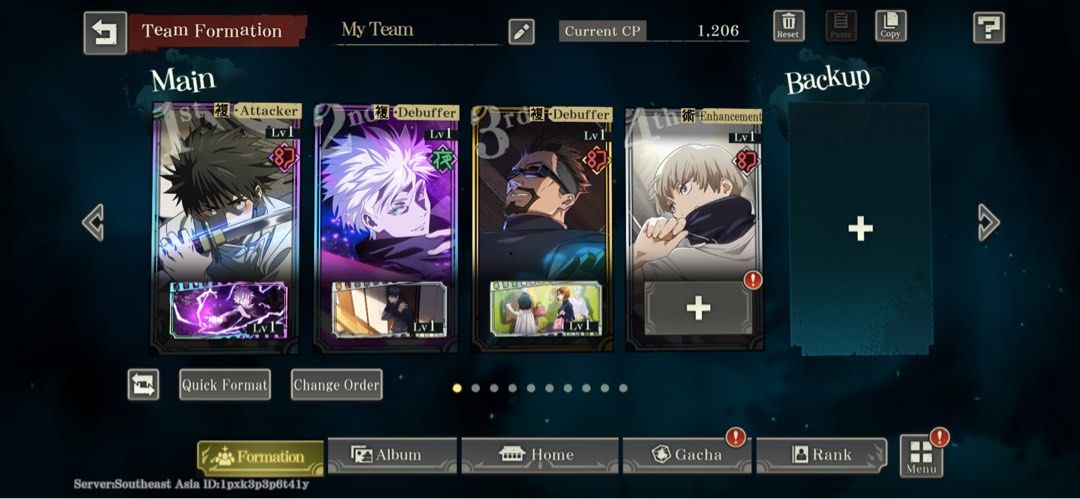 Yuta + hollow purple gojo + non standard JJK phantom parade Reroll ...