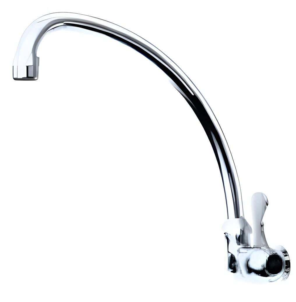 APEX T-2011W-3 Wall Sink Tap with Swivel 'G' Spout-Lever Handle. L260 x ...