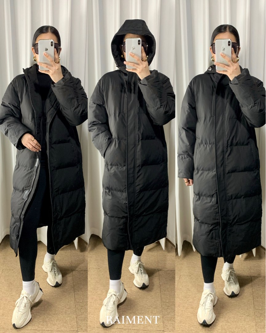 Reserved! Black unisex puffer coat, Winter coat, Long puffer coat ...